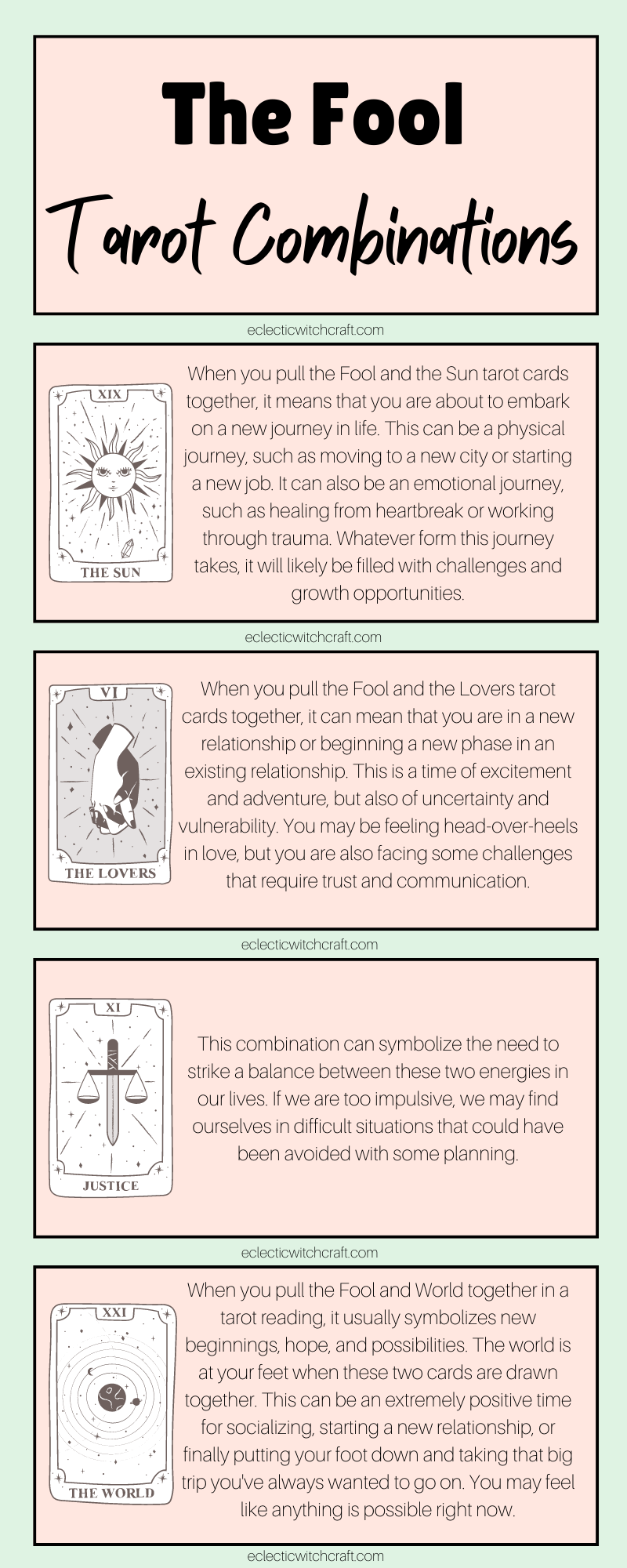 The Fool And Major Arcana Tarot Combinations: What They Mean » Eclectic ...