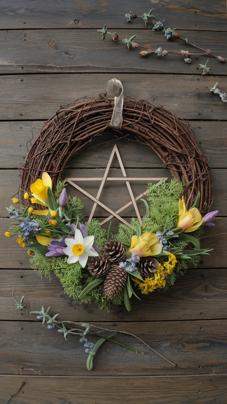 Natural Vine Easter Wreath: Hidden Pentacle Magic » Eclectic Witchcraft